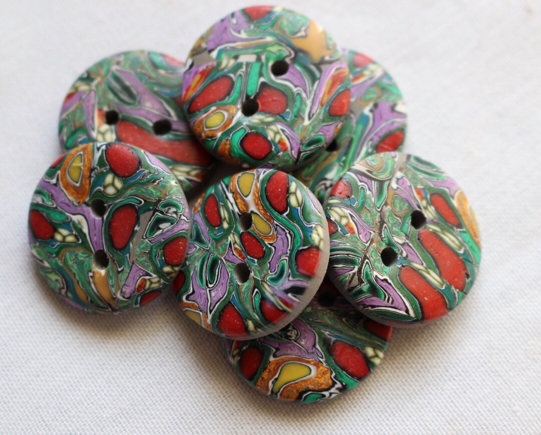 Big Red Buttons, Unique Button, Handmade Buttons, Coat Buttons 1 Inch ...
