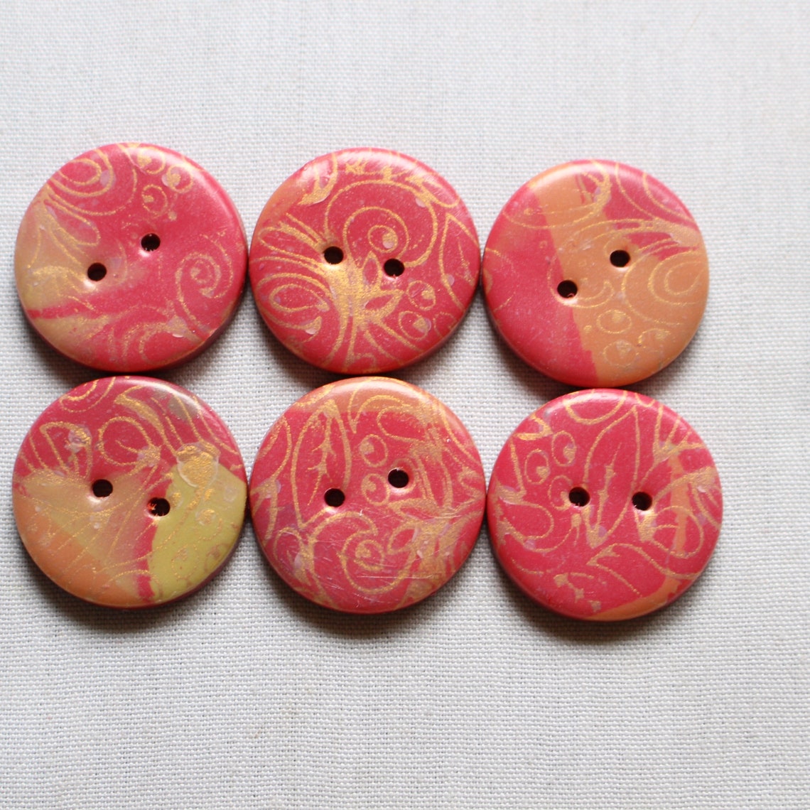 Large Colorful Multilayered Buttons Clay Buttons Large Sewing - Etsy