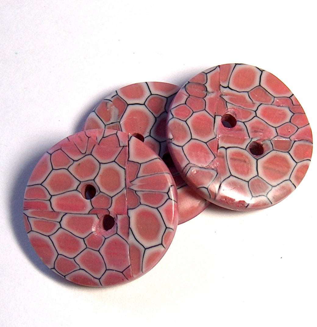 Large Buttons Salmon Color Buttons Handmade Buttons 1 1/4 - Etsy