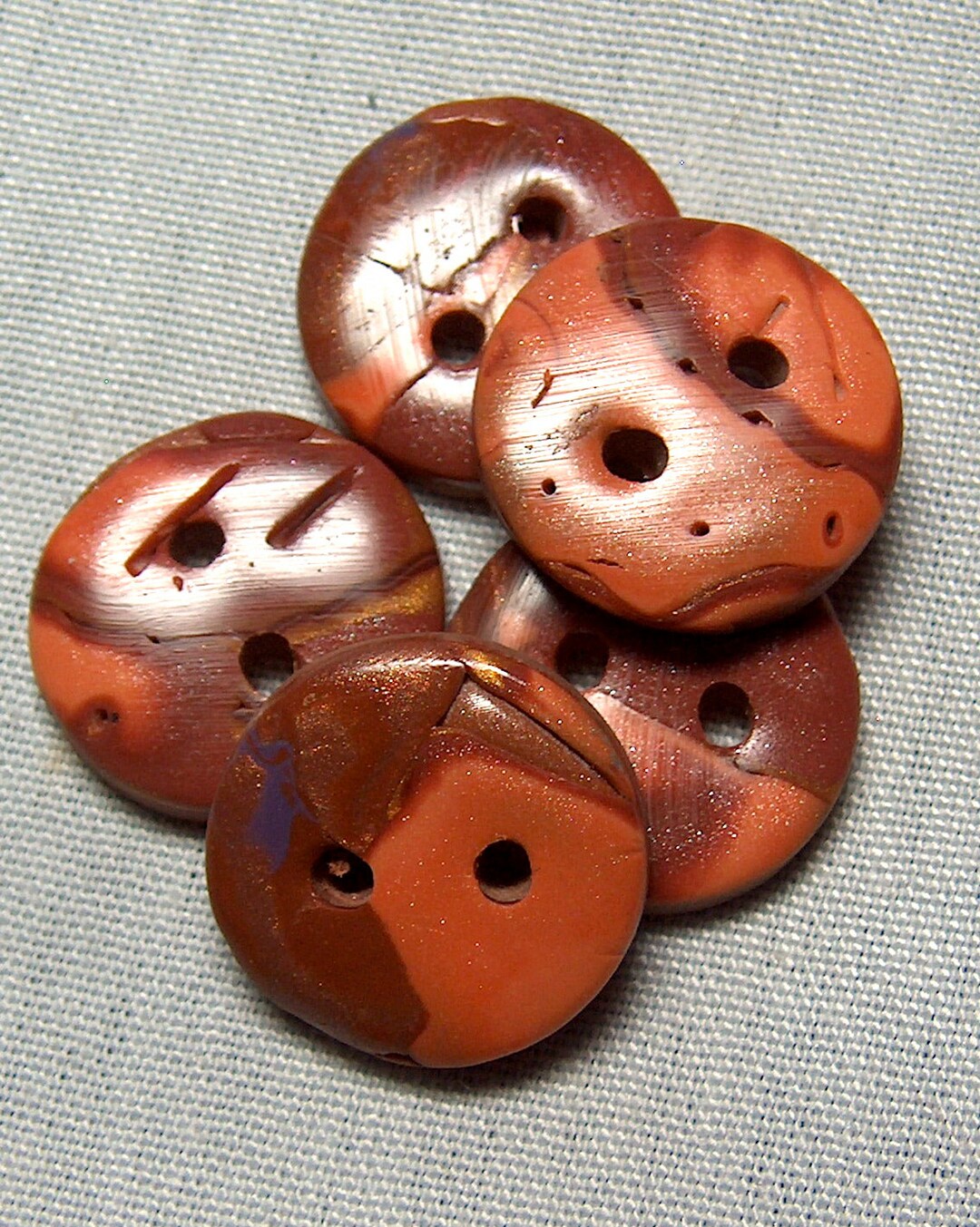 Botones marrón tierra, botones smal, botones de 3/4 pulgadas, No. 225 ...