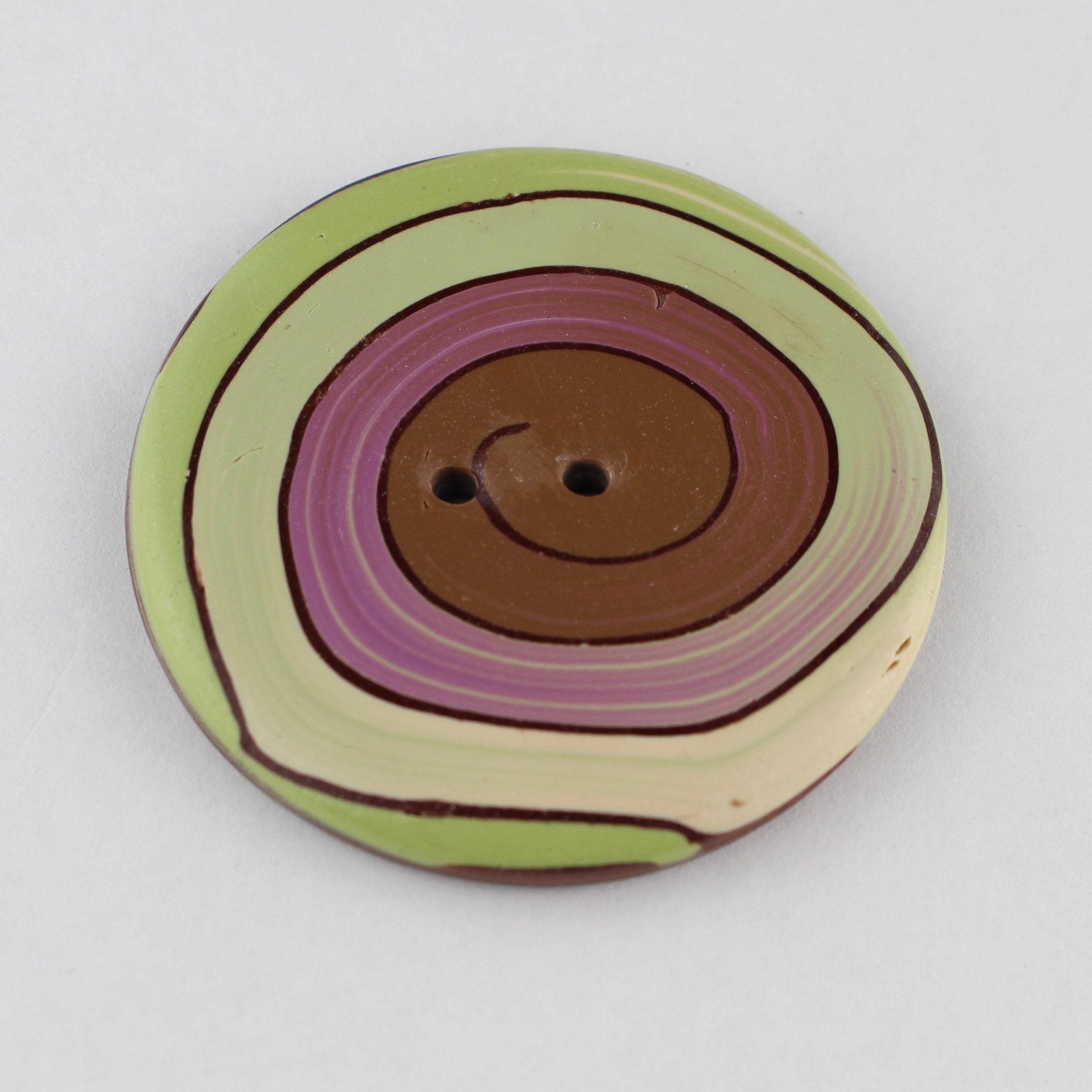 Huge 3 inch button Extra Large Brown and Green Spiral | Etsy