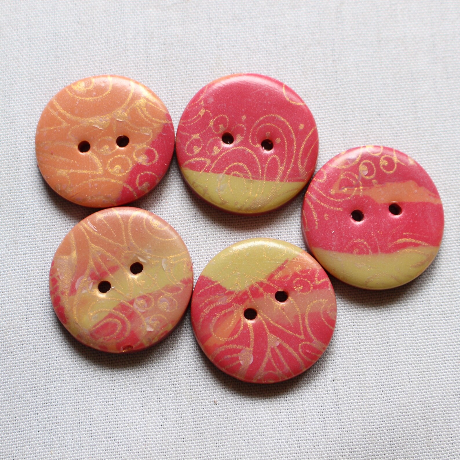 Large Colorful Multilayered Buttons Clay Buttons Large Sewing - Etsy