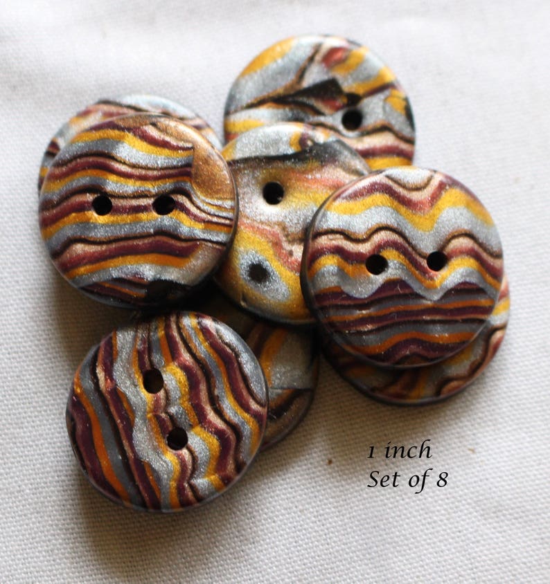 Black Metallic Buttons Large Button Large Polymer Clay - Etsy