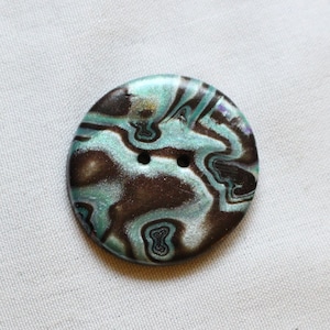 Large Blue Abalone Buttons, Big Clay Buttons, 1 1/4 Inch Button, 1 1/2 ...