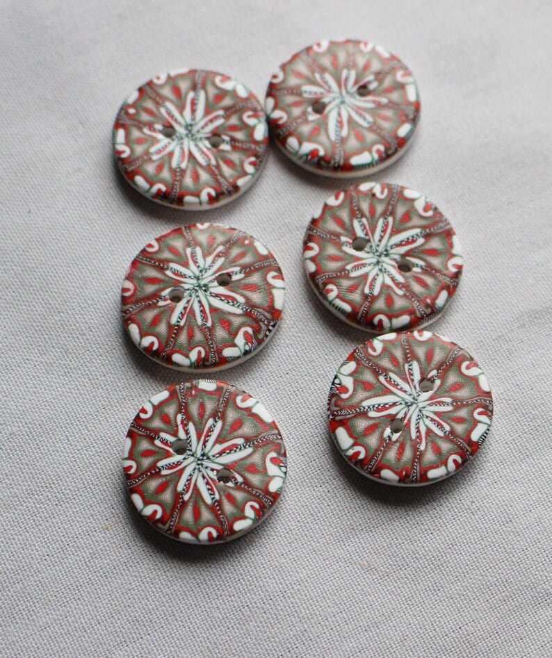 Polymer Clay Button Decorative Buttons for Sweaters Red - Etsy