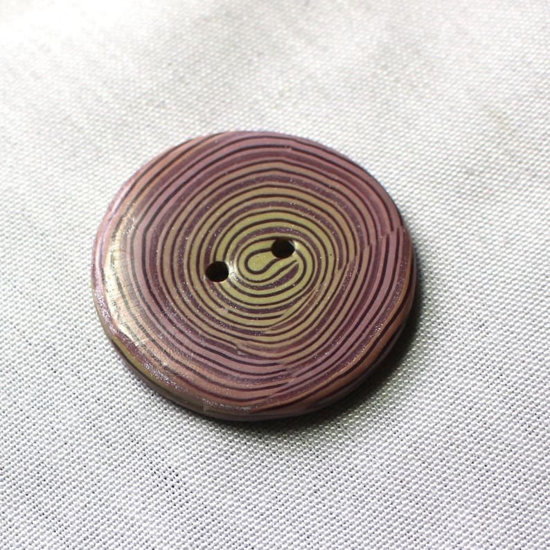 Polymer Clay Buttons Handmade Unique Buttons Large Brown - Etsy