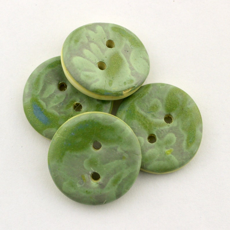 Big Green Buttons Coat Buttons Unique Floral Button Handmade Button ...