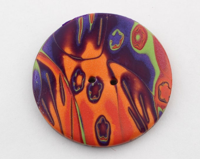 Extra Large 2 Inch Purple Buttons Handmade Polymer Clay Buttons, 2 1/2 ...