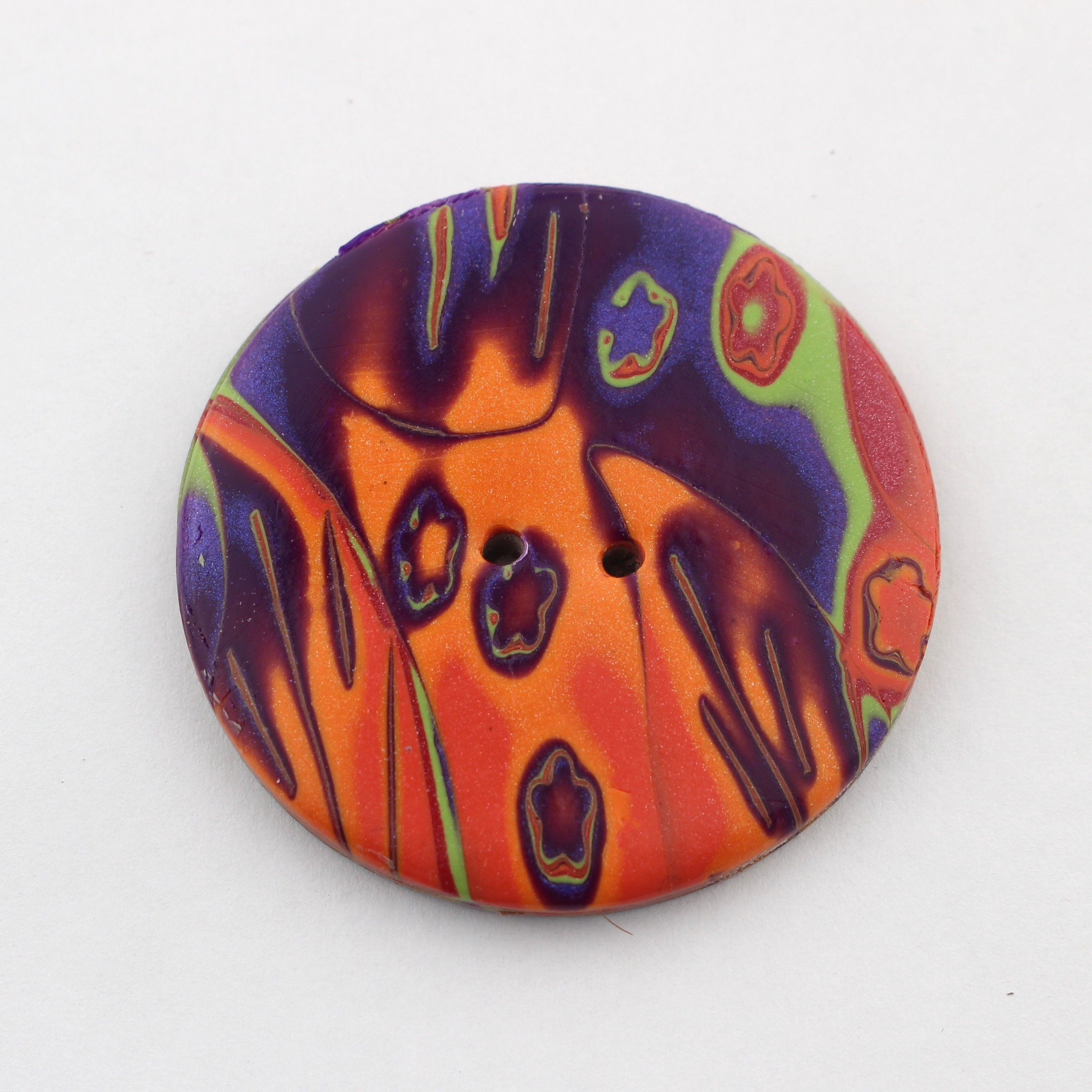 Extra Large 2 Inch Purple Buttons Handmade Polymer Clay Buttons, 2 1/2 ...