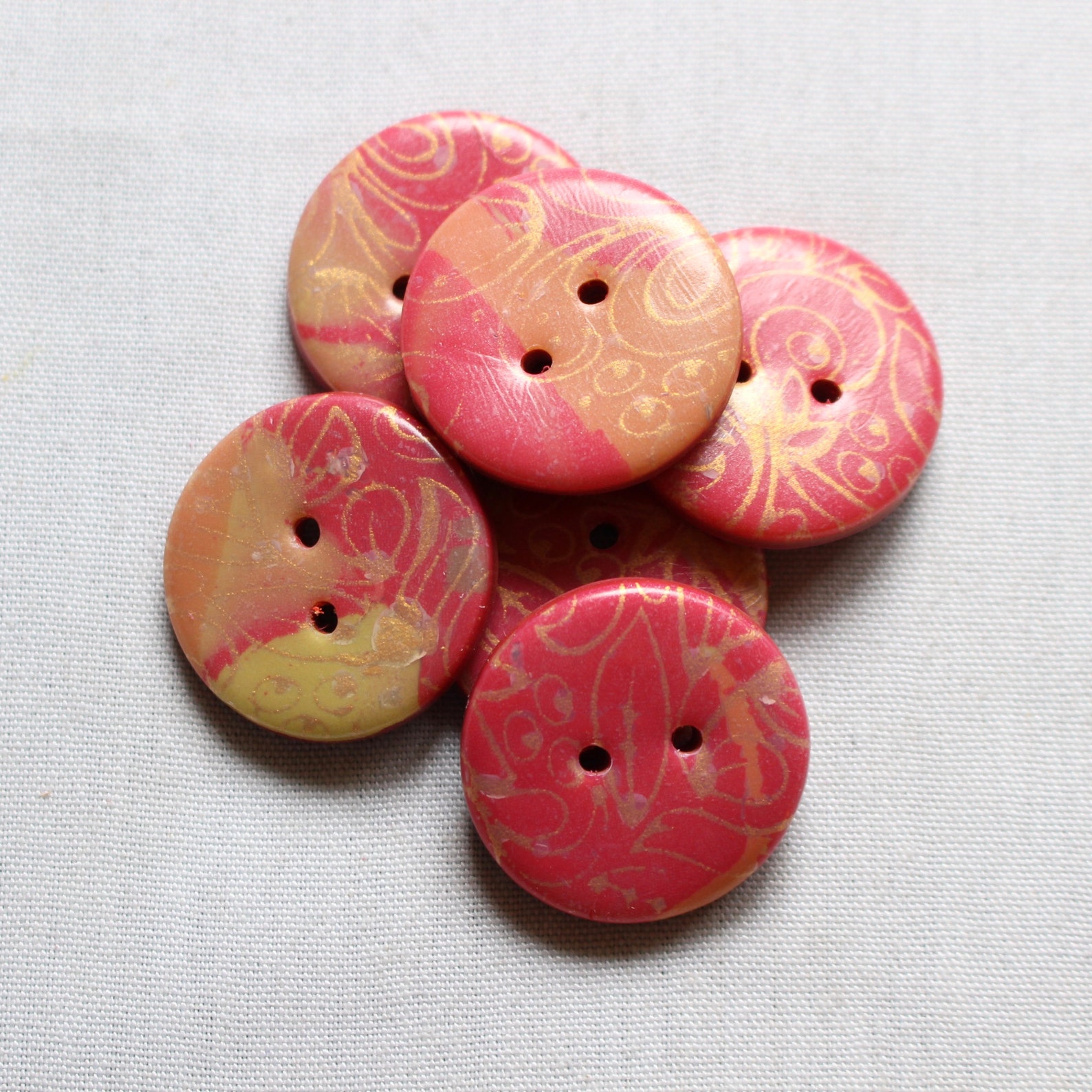 Large Colorful Multilayered Buttons Clay Buttons Large Sewing - Etsy