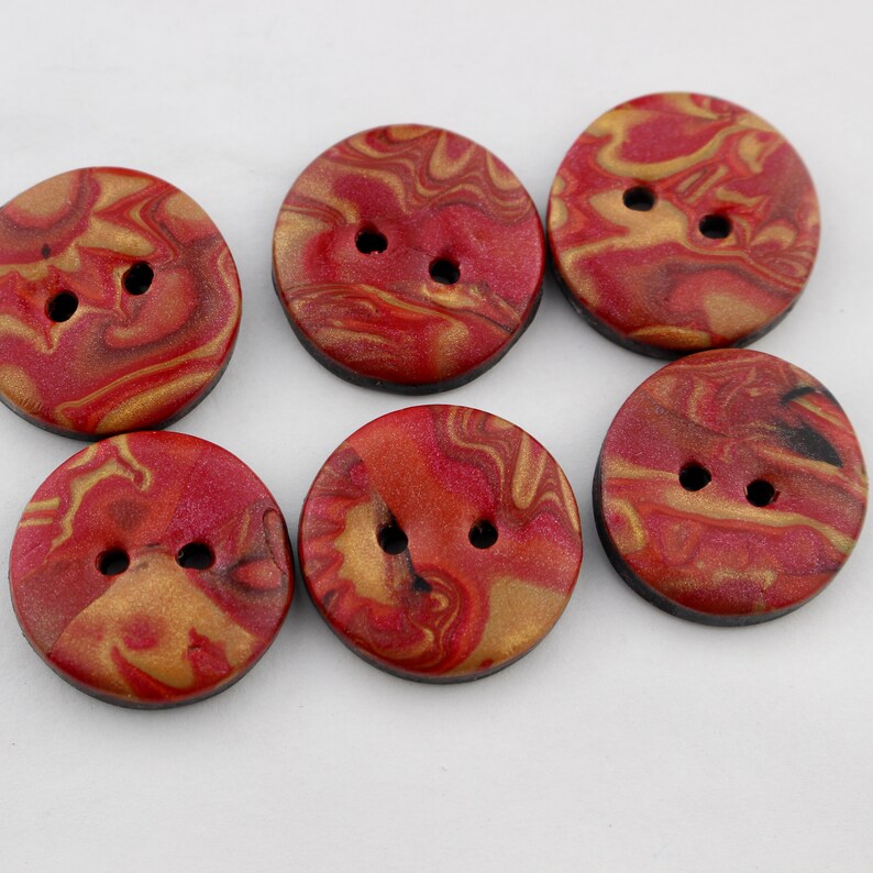 Red and Gold Big Buttons 1 1/2 Inch Red Button 1 Inch Red - Etsy