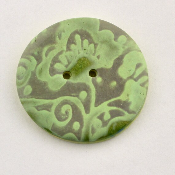 Big Green buttons coat buttons unique floral button handmade | Etsy
