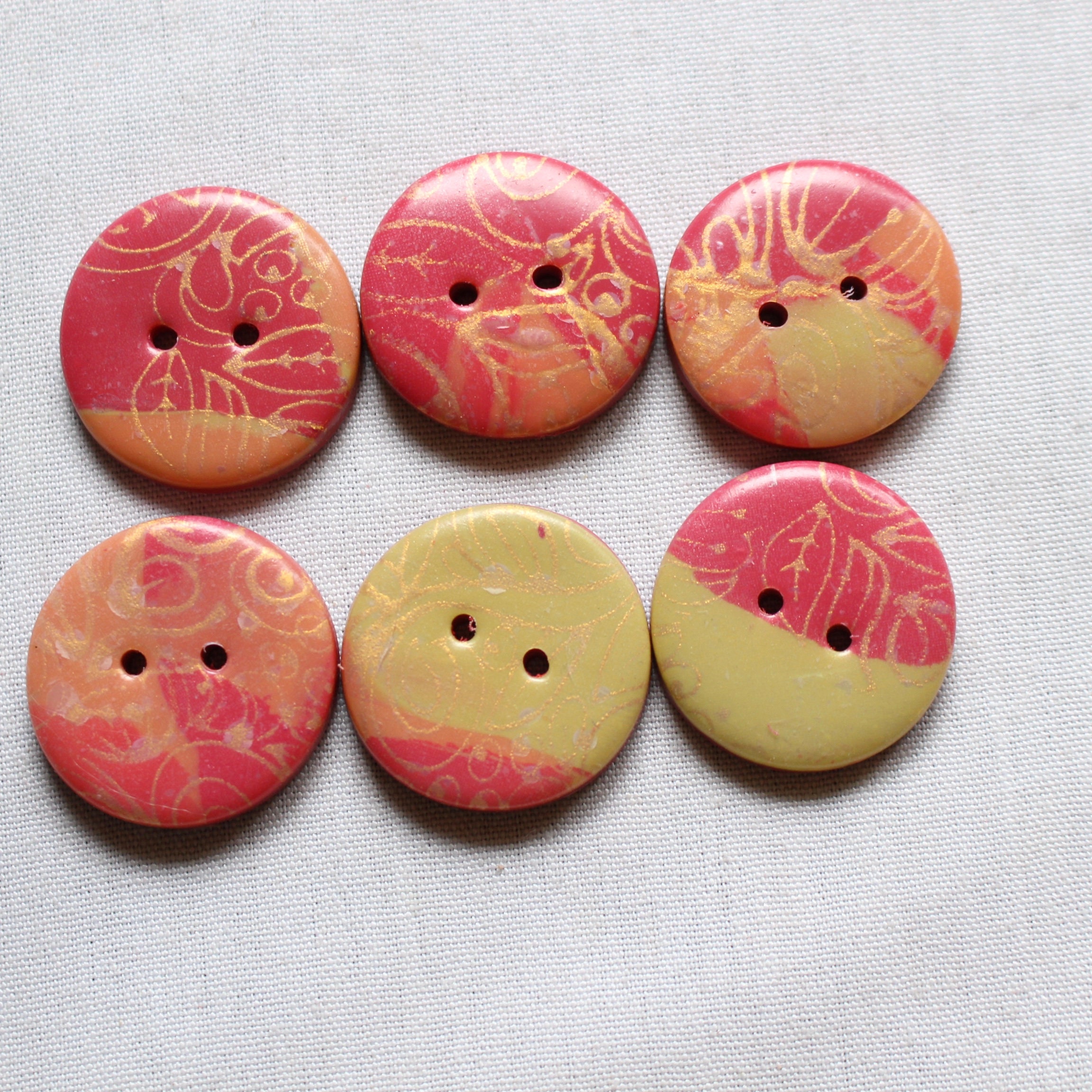 Large colorful Multilayered Buttons Clay buttons Large sewing | Etsy
