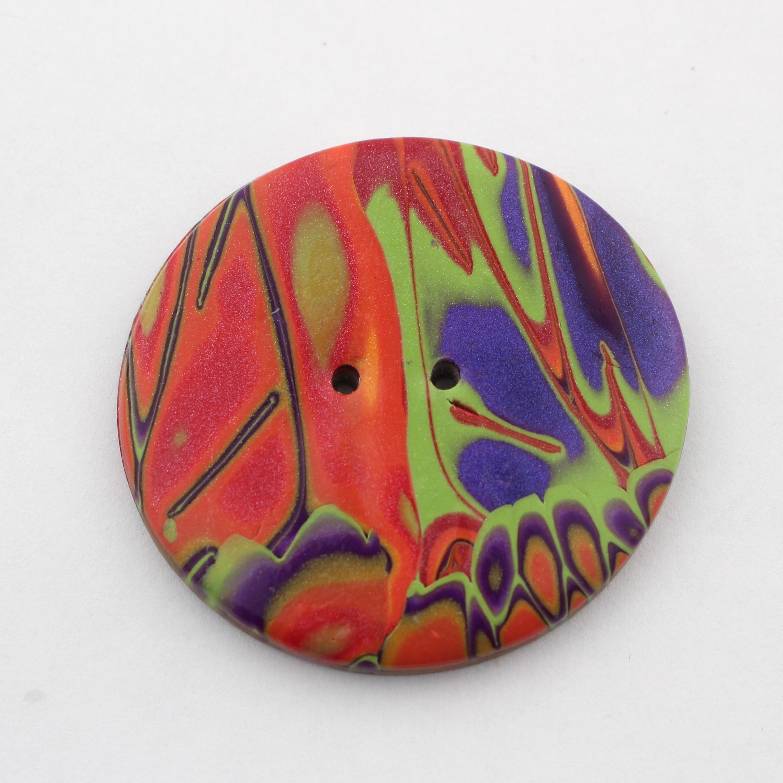 Extra Large 2 Inch Purple Buttons Handmade Polymer Clay Buttons, 2 1/2 ...