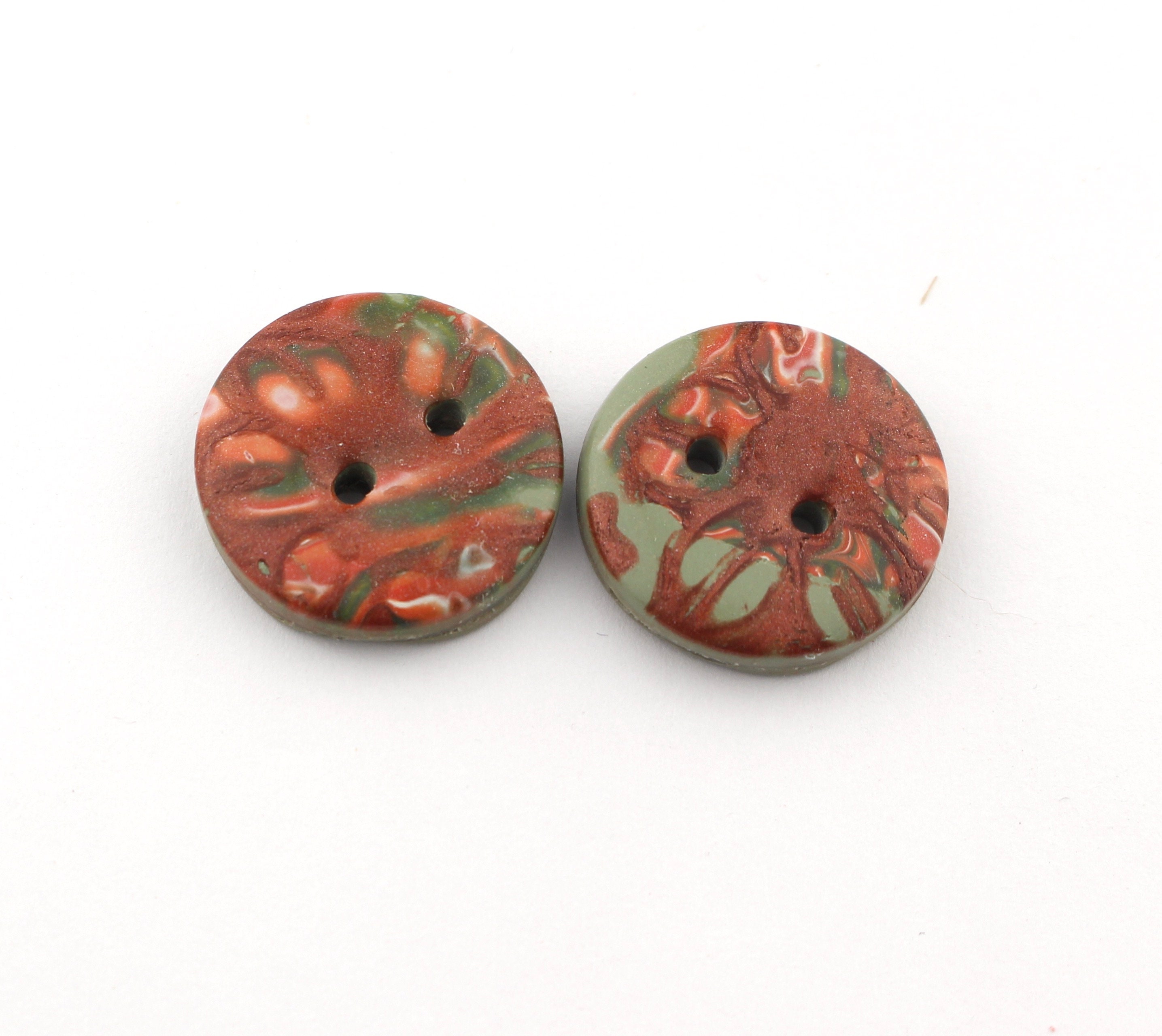 Large buttons in a bronze color handmade clay buttons big set | Etsy