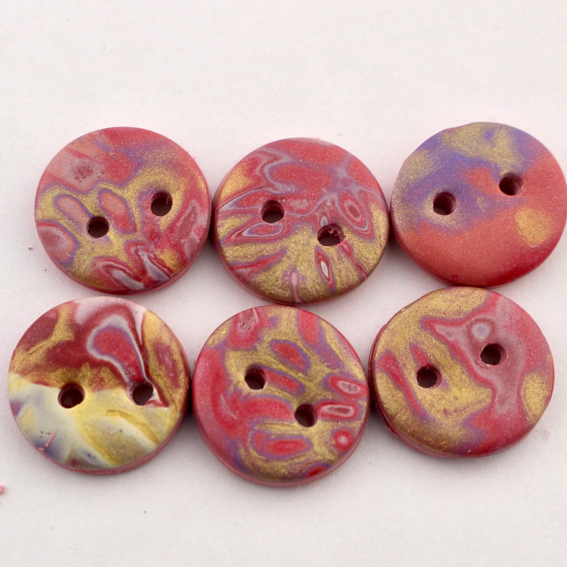 Small buttons 3/4 inch Polymer clay buttons set 1.9 cm Hand | Etsy