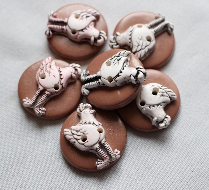 Big Handmade Farm Animal Buttons Chicken Buttons Cute - Etsy