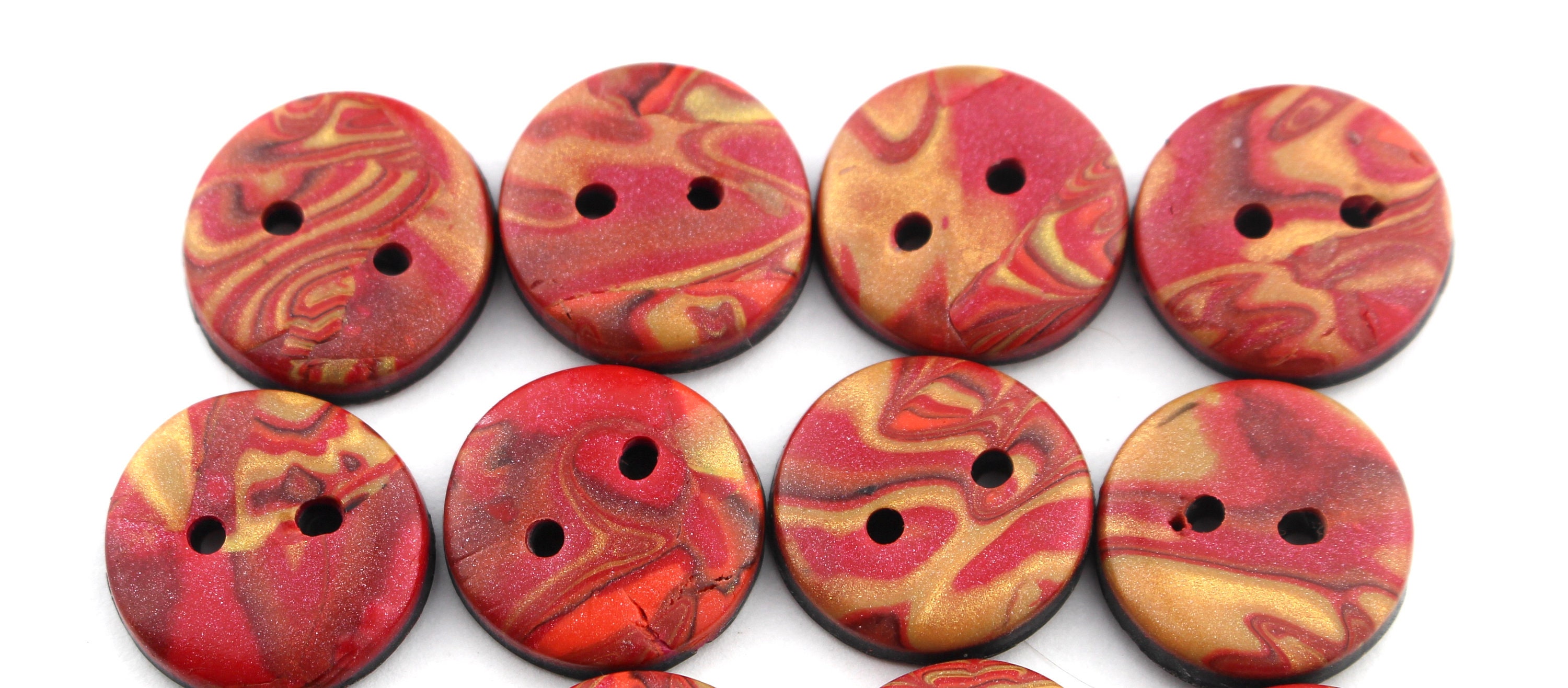 Red and gold big buttons 1 1/2 inch red button 1 inch red | Etsy