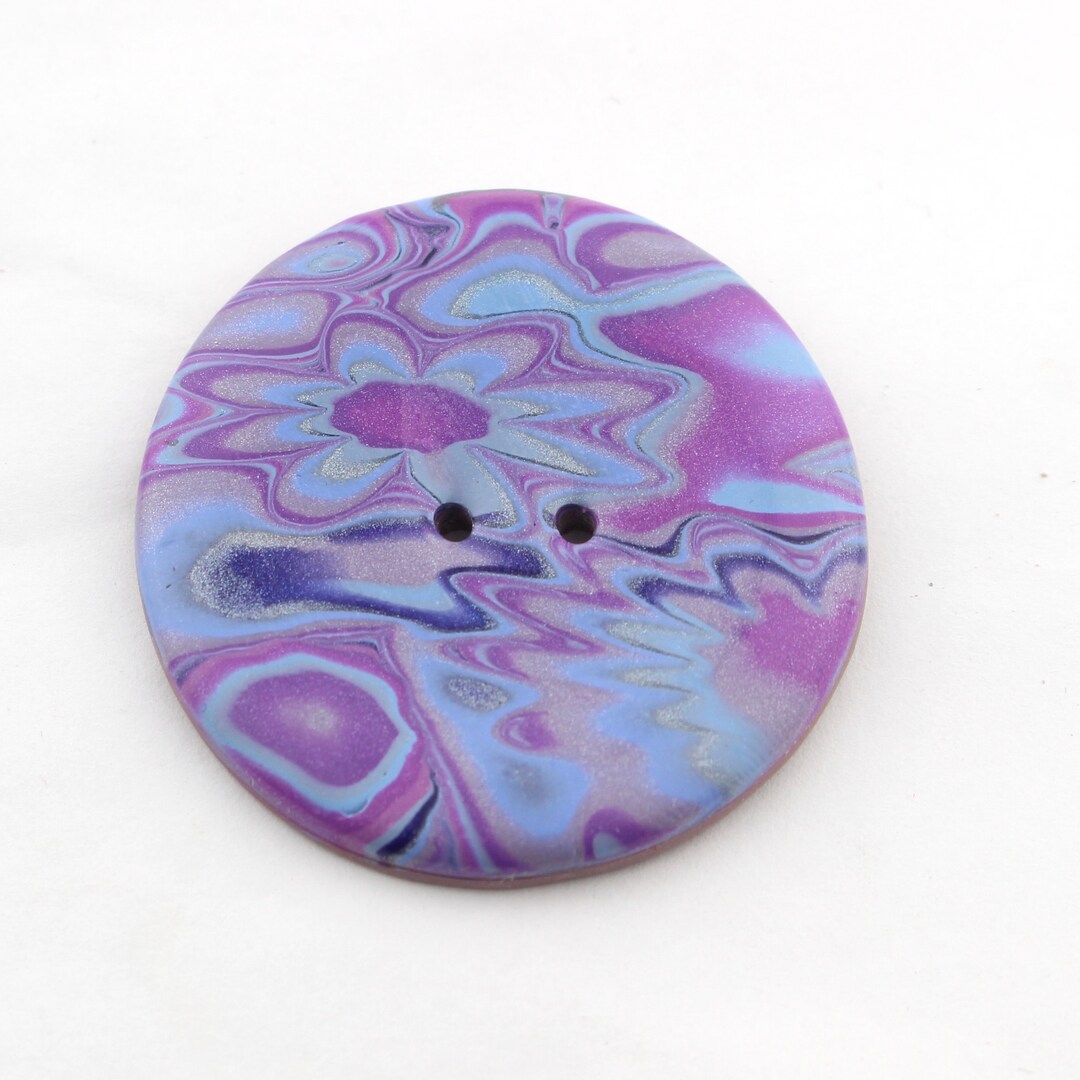 Huge 3 Inch, Extra Large Purple Mokume Gane Buttons, 2 Inch Buttons, 2 ...