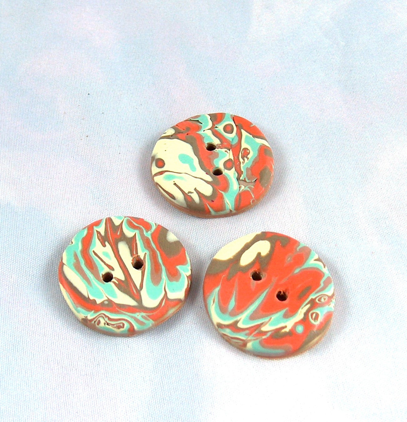 Polymer Clay Buttons Handmade Big Button for Sweater Large Mokume Gane ...