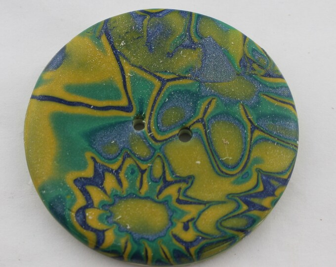 Large Green, Yellow, and Navy Blue 2 Inch Buttons No. 90 - Etsy