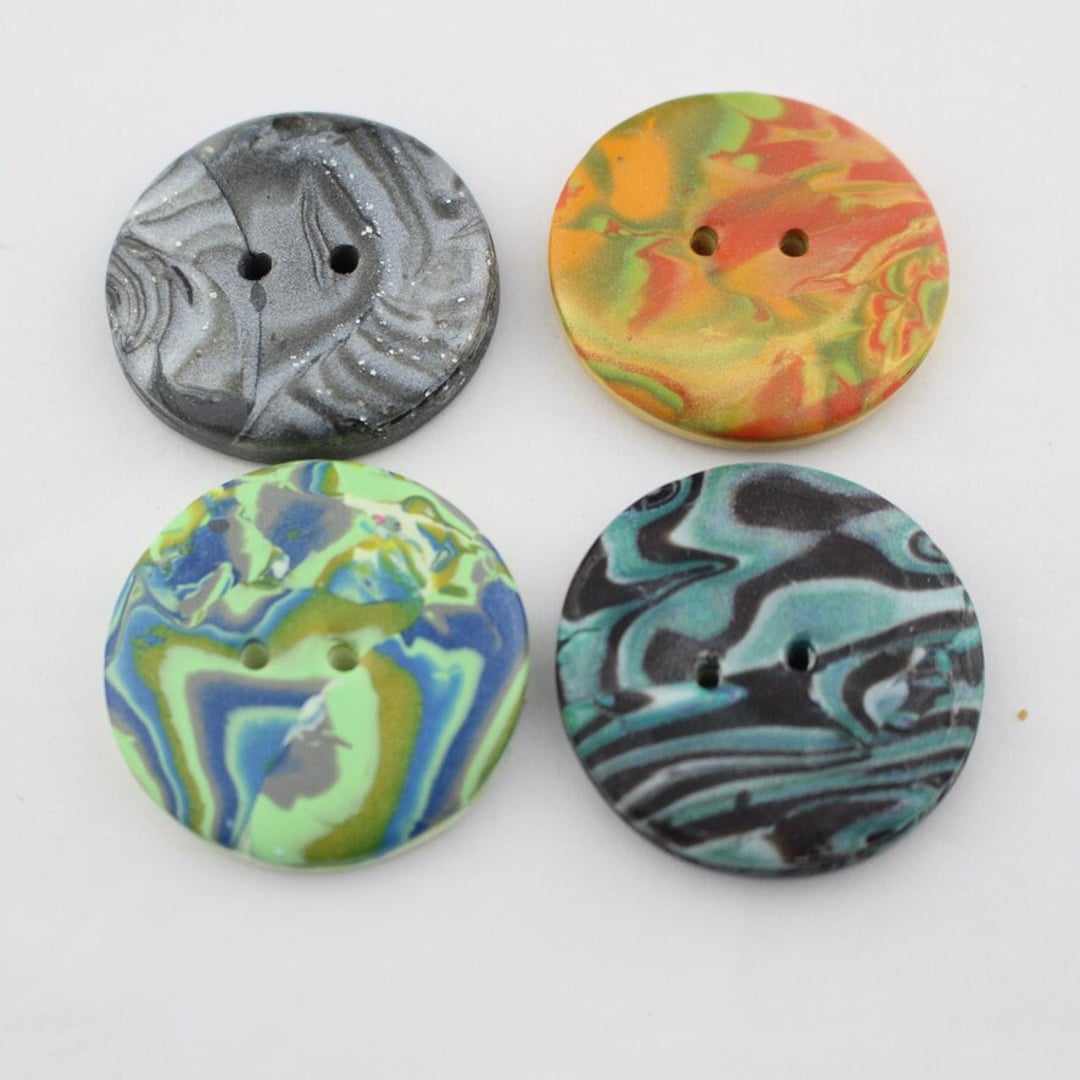 Four Colorways of Handcrafted Large Buttons Buttons 1 1/2 Inch Button ...