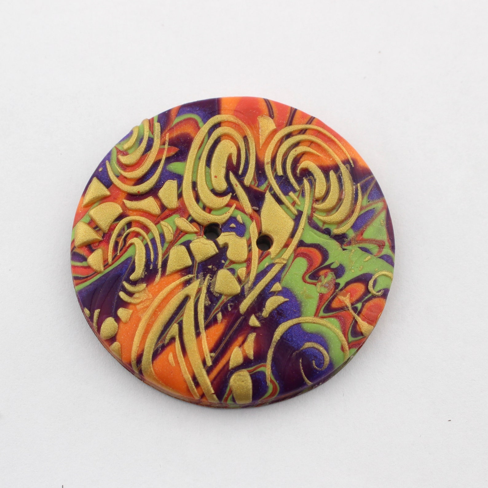 Extra Large 2 Inch Purple Buttons Handmade Polymer Clay Buttons, 2 1/2 ...