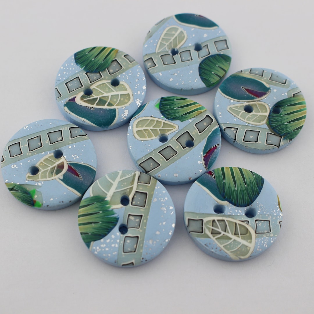 Handmade Button Large Silver Leaf Buttons, 1 Inch Button or Heart ...