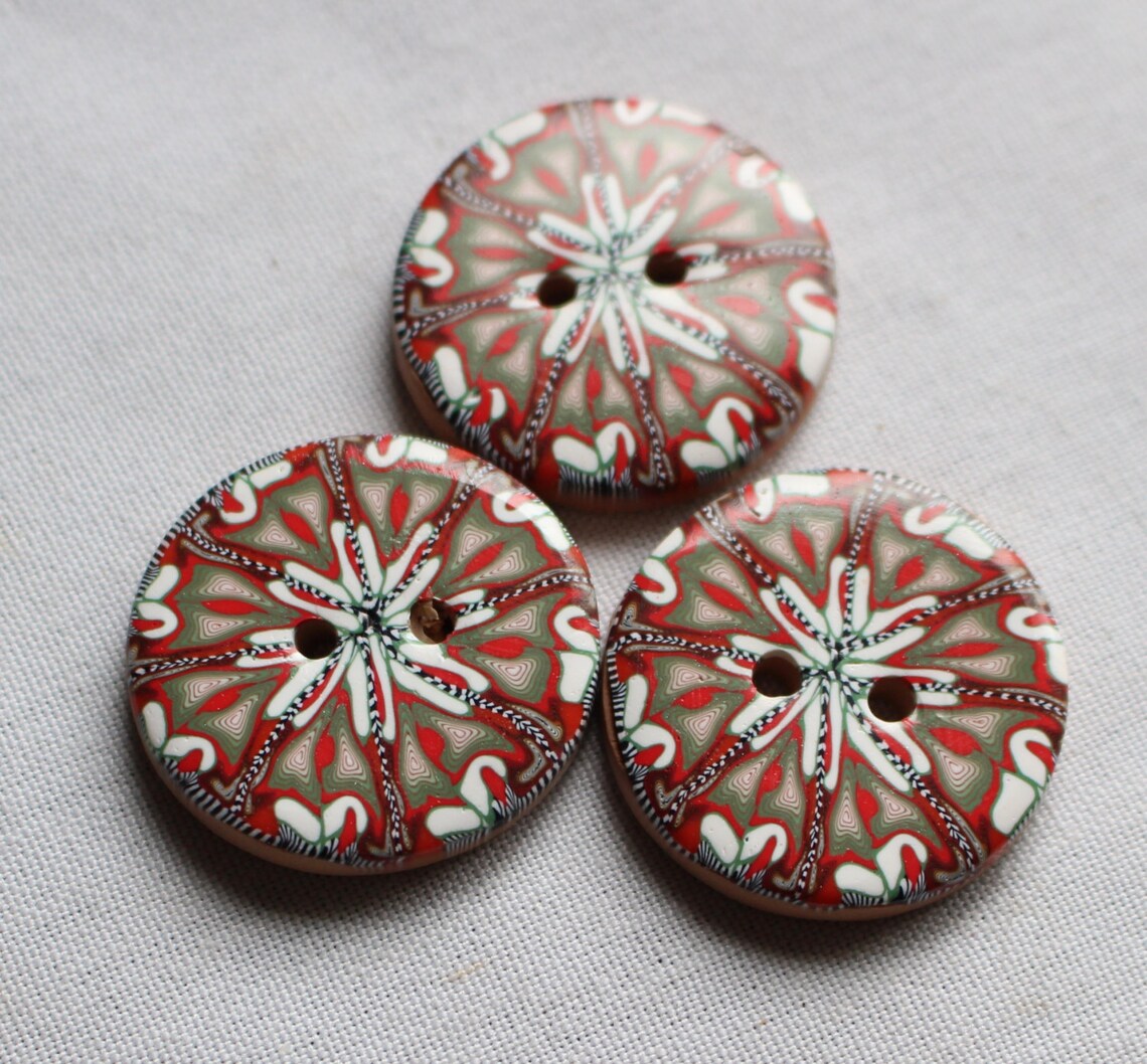 Polymer Clay Button Decorative Buttons for Sweaters Red - Etsy