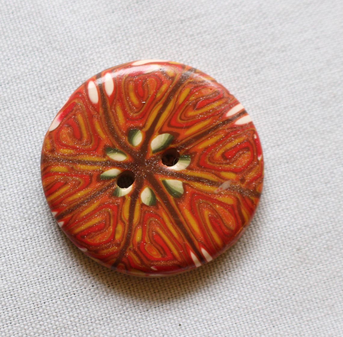 Large Clay Button, Large Orange, Green, and Yellow Buttons, 1 1/4 Inch ...