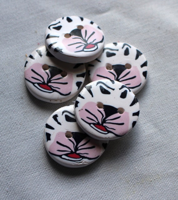 Large Cat Face Button Kitty Buttons 1 Inch No. 65 | Etsy