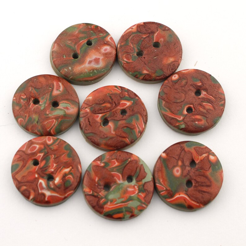 Large Buttons in a Bronze Color Handmade Clay Buttons Big Set - Etsy