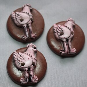 Big Handmade Farm Animal Buttons, Chicken Buttons, Cute Polymer Clay ...