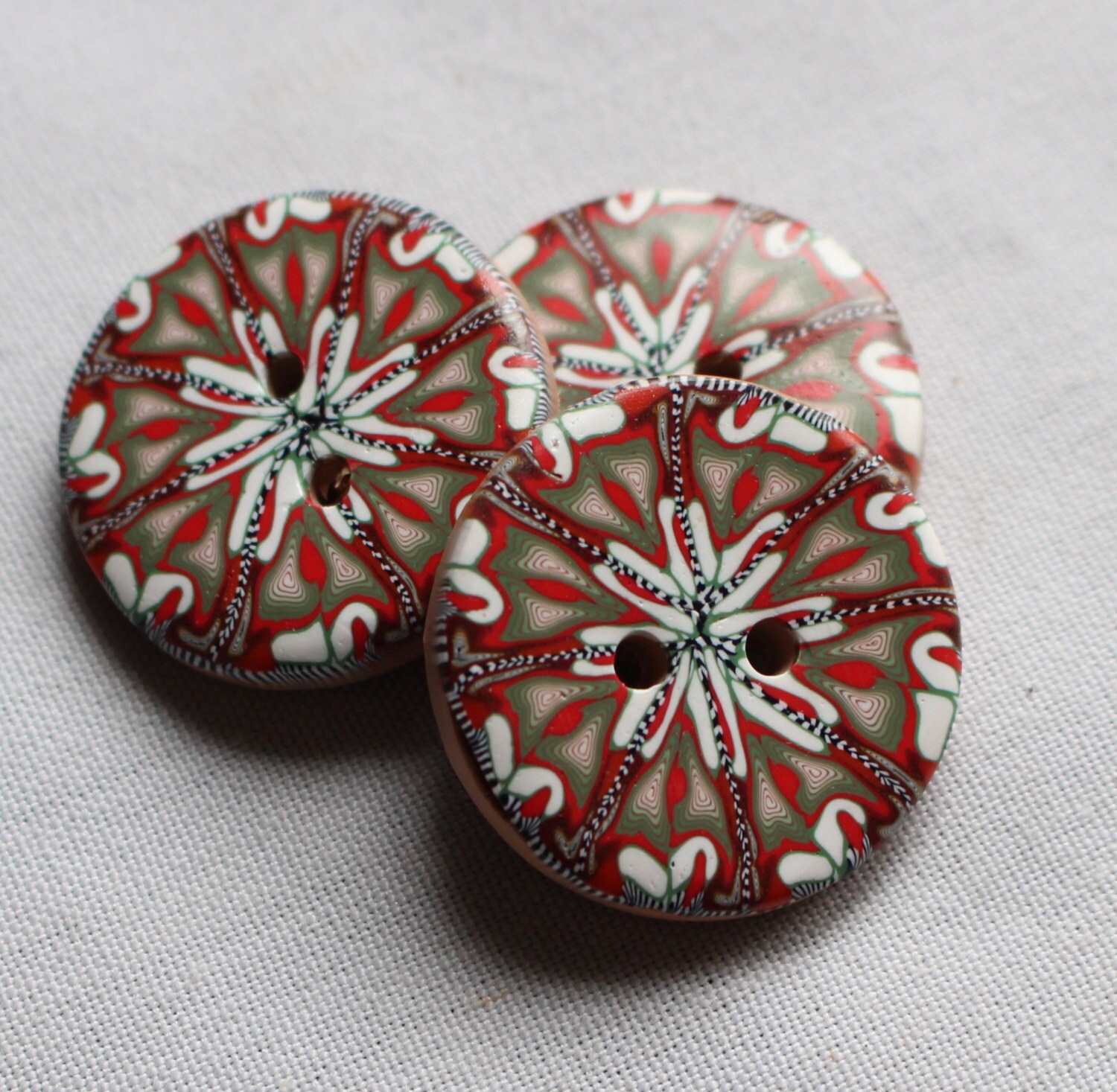 Polymer clay button decorative buttons for sweaters Red | Etsy