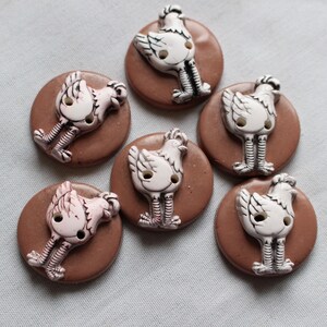 Big Handmade Farm Animal Buttons, Chicken Buttons, Cute Polymer Clay ...