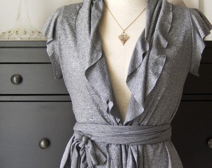 Romantic Wrap Top With Short Ruffled Sleeves - Etsy
