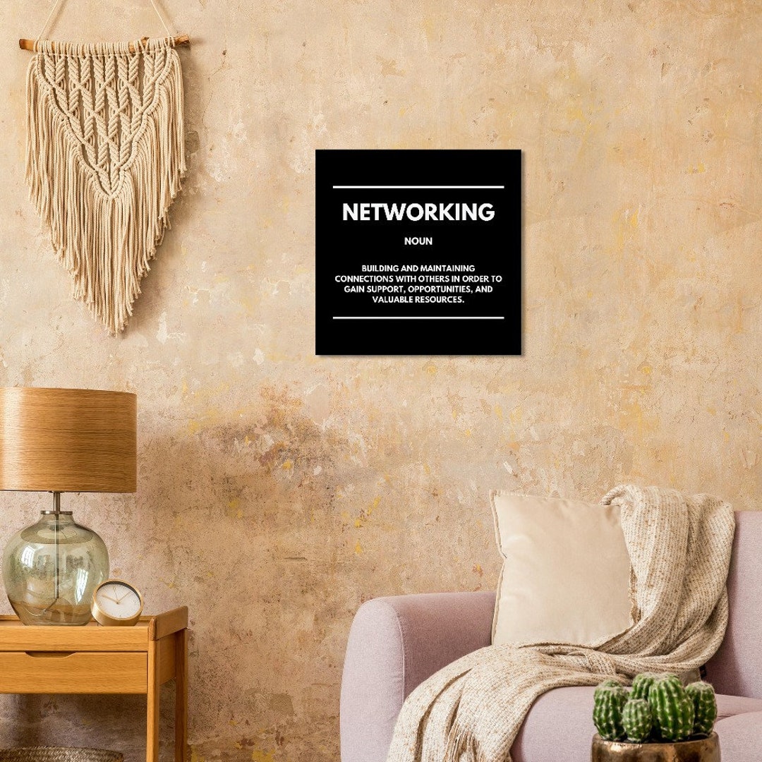 Networking Motivational Canvas Inspirational Black W/ White Letters ...