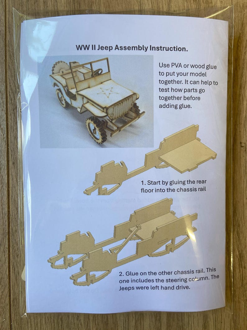 WW II Jeep Laser Cut Model Kit - Etsy