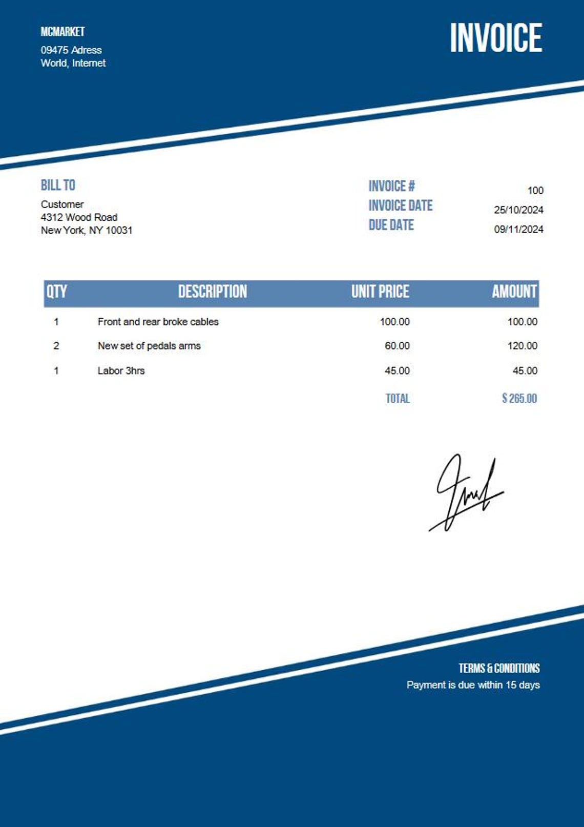 Customizable PDF Invoice Template | Professional & Print-ready Invoice ...