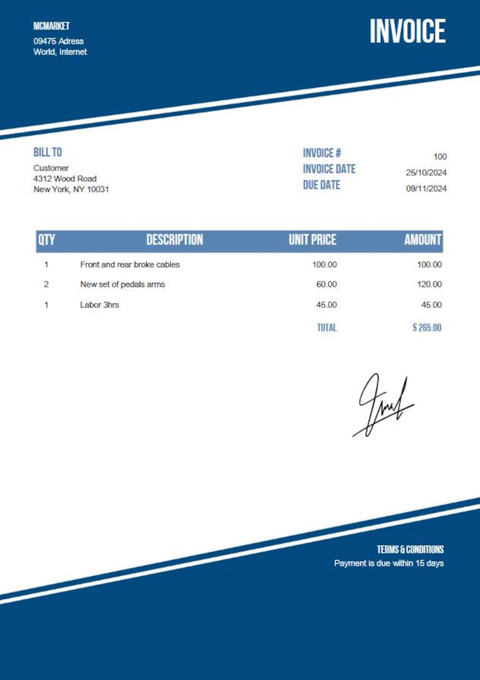 Customizable PDF Invoice Template | Professional & Print-ready Invoice ...