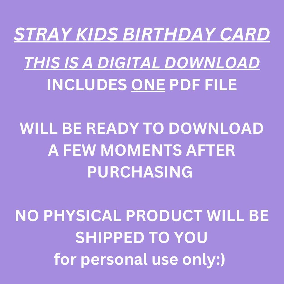 STRAY KIDS Birthday Card || Skz Birthday || Stray Kids Print || Skz ...