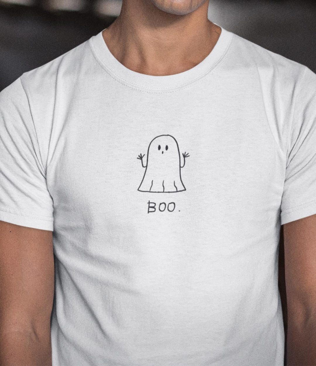 BOO Tee Cute Ghost Boo T-shirt, Minimalist Drawing, Funny Halloween ...