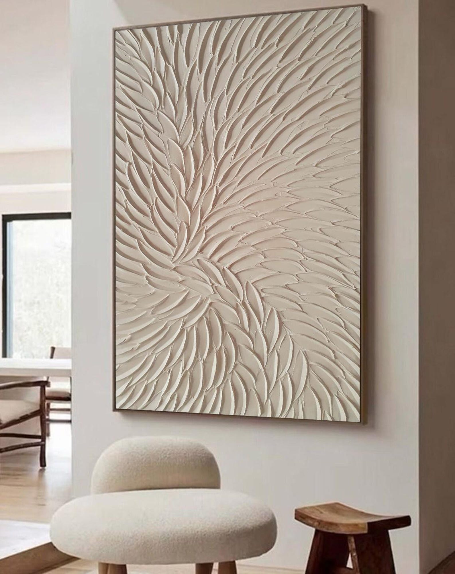 Beige Wall Decor Beige Wall Art Beige Textured Wall Art Beige 3D Wall ...