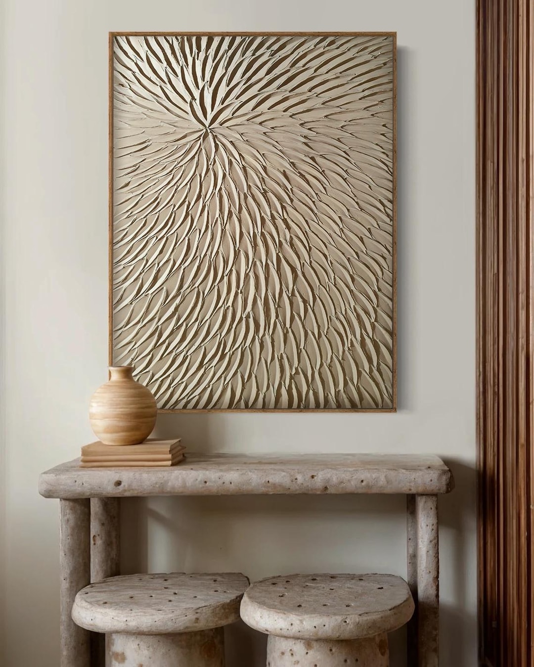 Beige Wall Decor Beige Wall Art Beige Textured Wall Art Beige 3D Wall ...