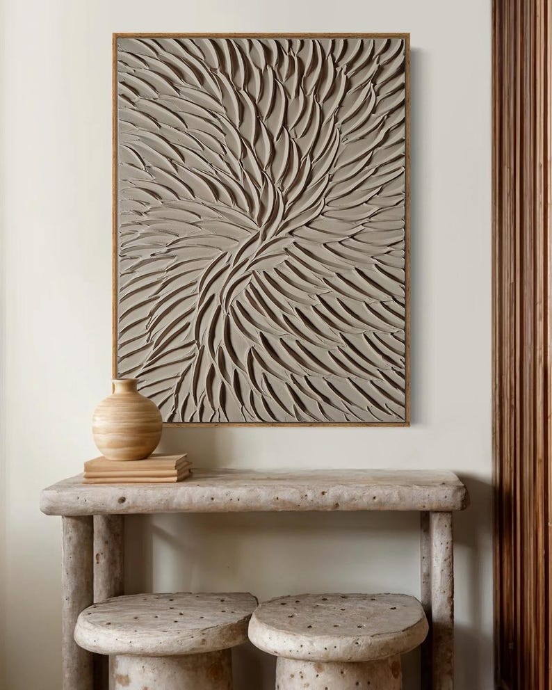 Beige Wall Decor Beige Wall Art Beige Textured Wall Art Beige 3D Wall ...
