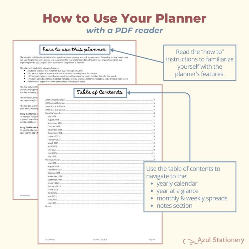 2024-2025 Dated Monthly/weekly Digital Planner, Rainbow - Etsy