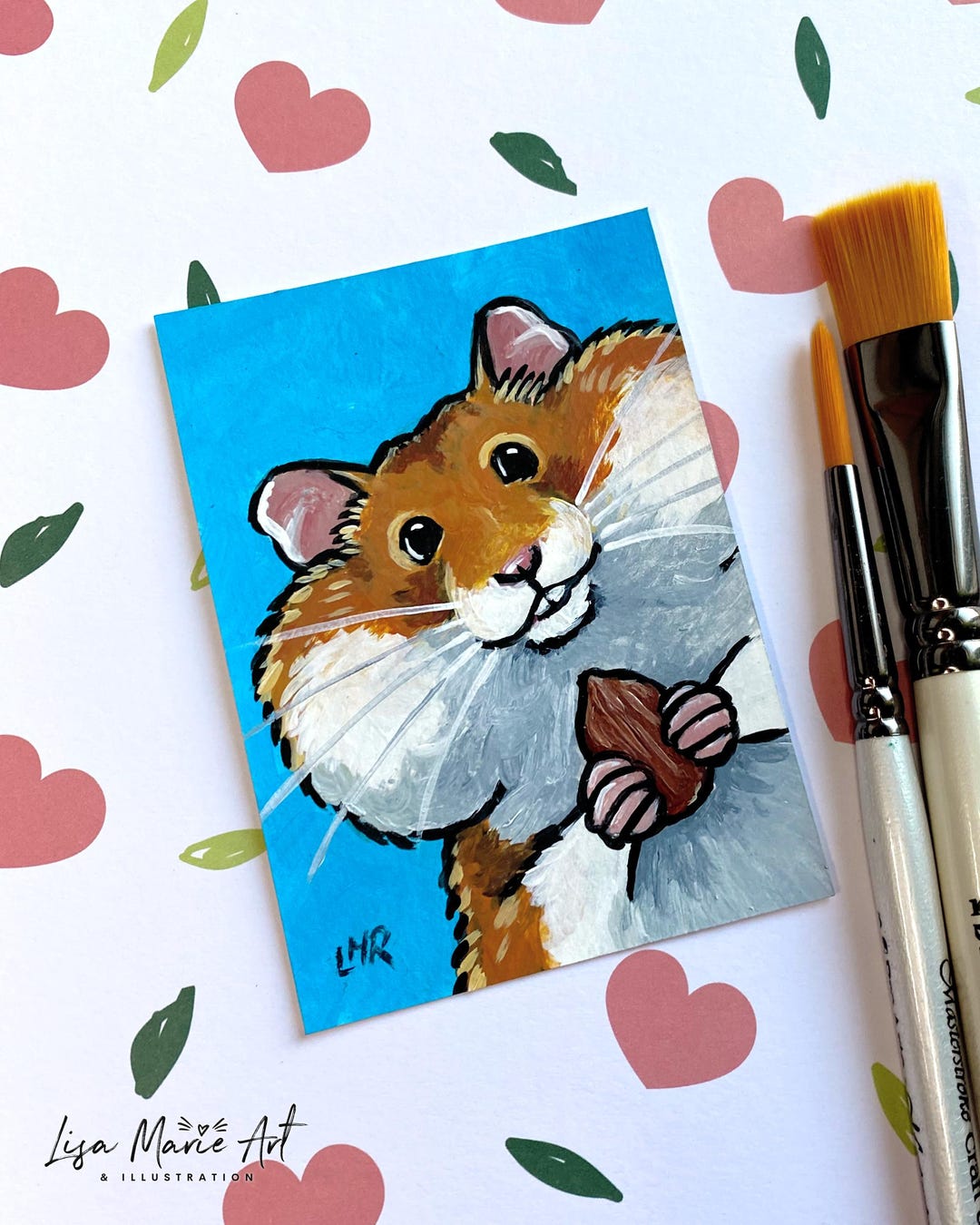 Cheeky Hamster ACEO Miniature Painting, Cute Hamster Art, Original ...