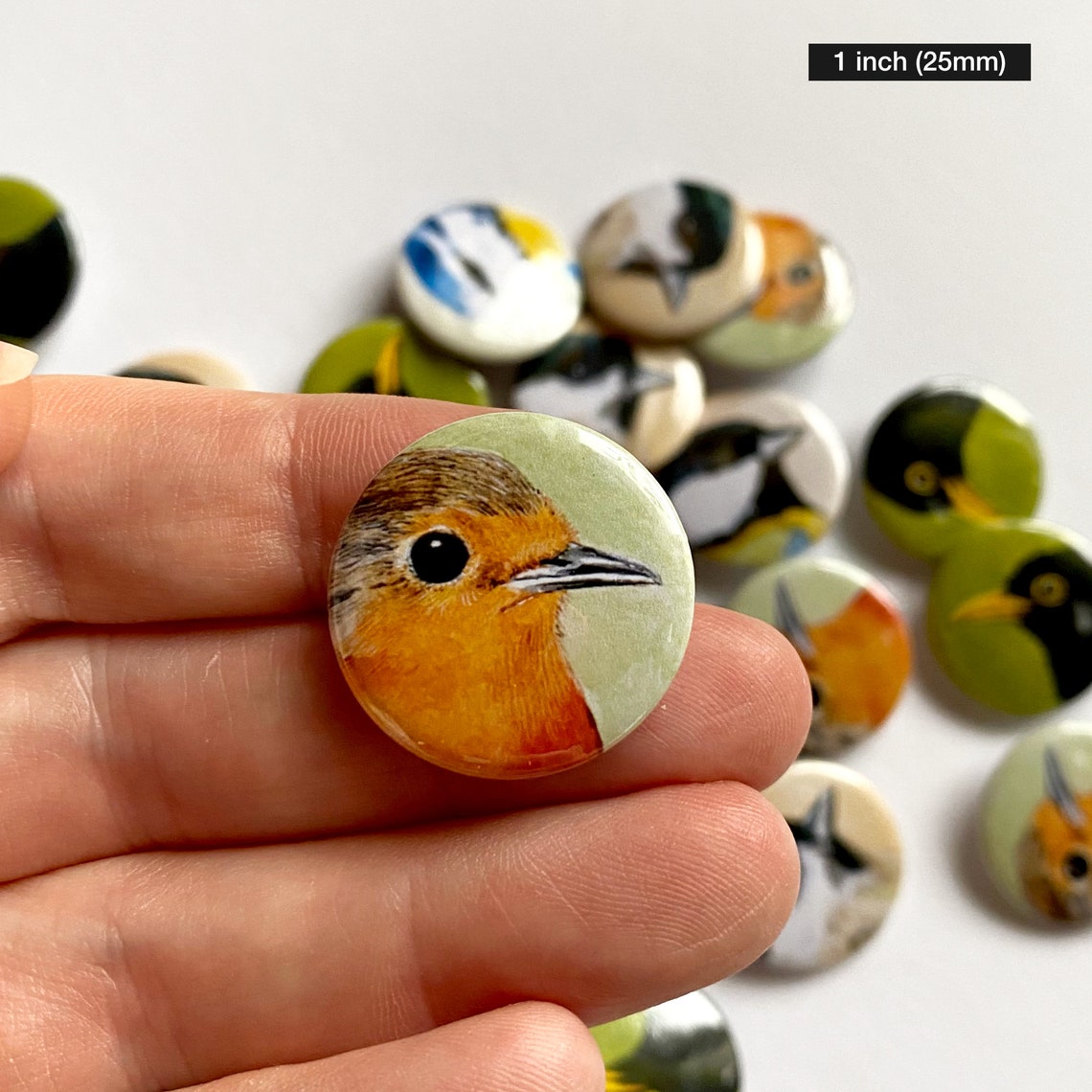 Garden Bird Badges: UK Bird Illustration Pins, 25mm - Etsy