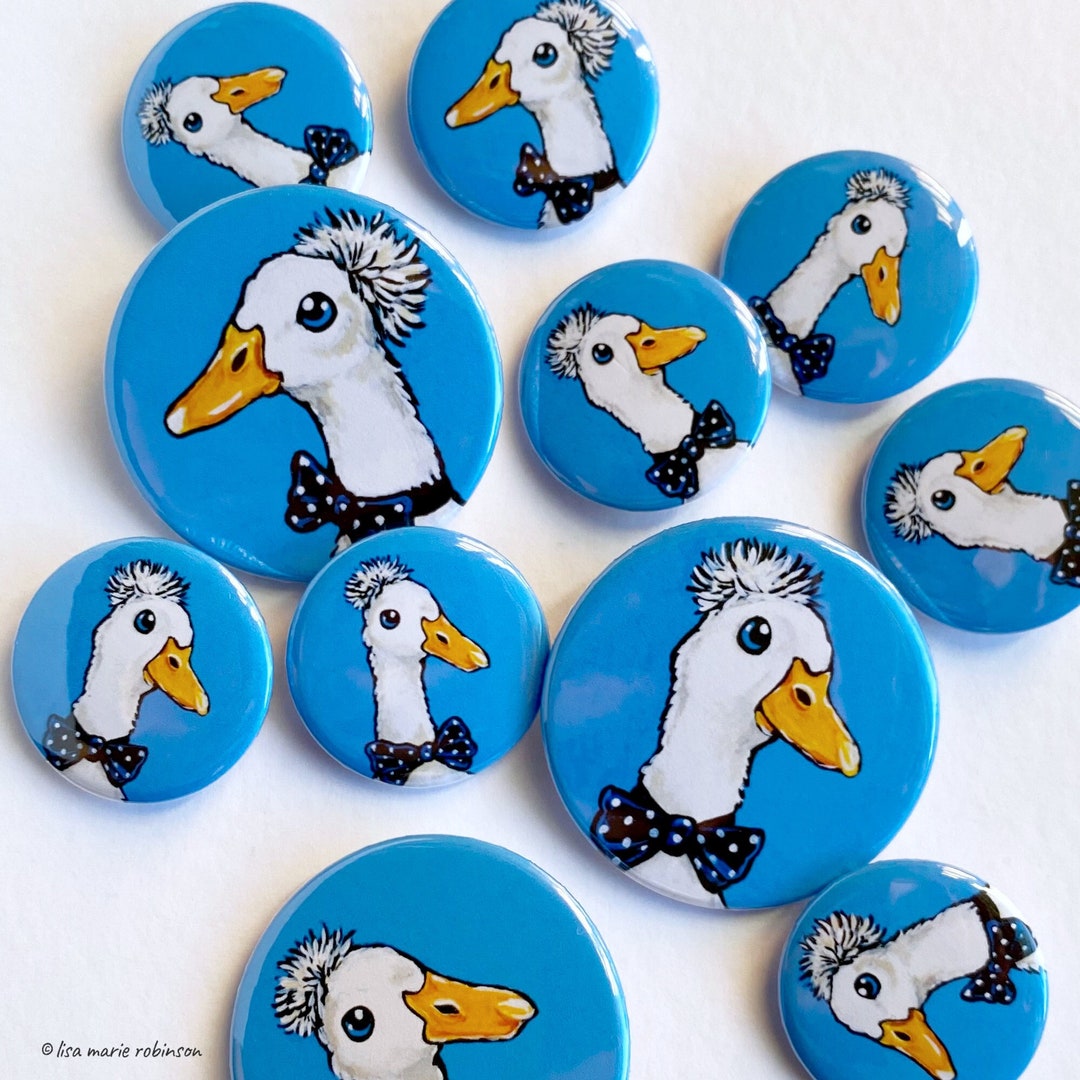 White Ducks With Bow Ties Badges - Choose From 3 Designs, 2 Sizes - Etsy