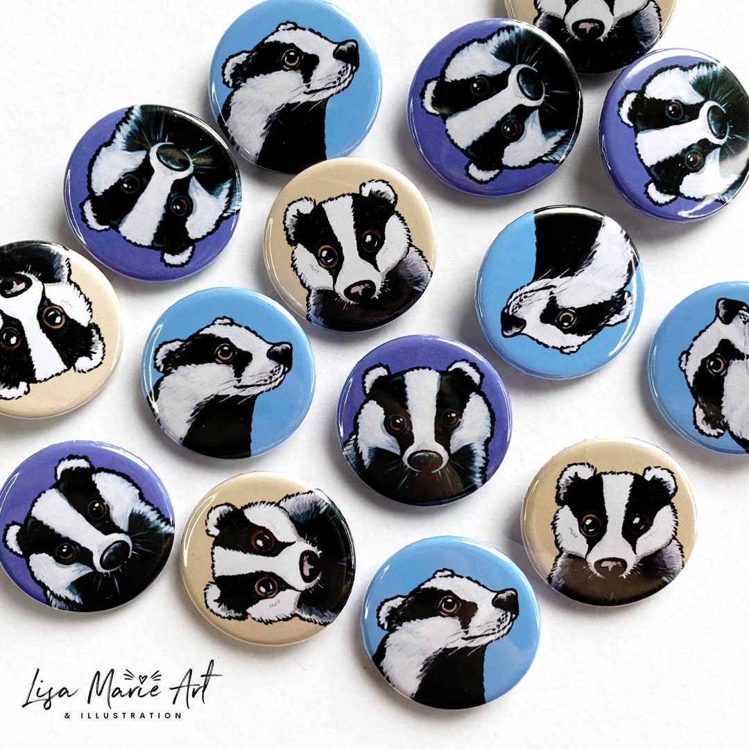 Badger Badge – 1 Inch (25mm) Round Pin – Choose From 3 Designs - Etsy